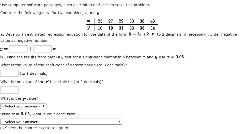 Solved Use computer software packages, such as Minitab or | Chegg.com