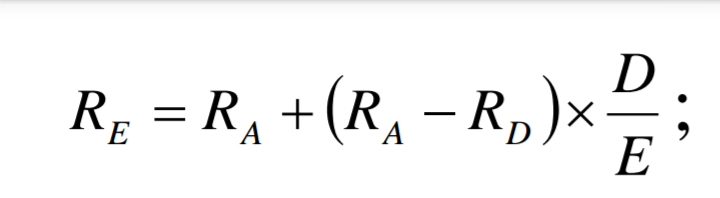 Solved R_E = R_A + (R_A - R_D) times D/E; Whats is this | Chegg.com