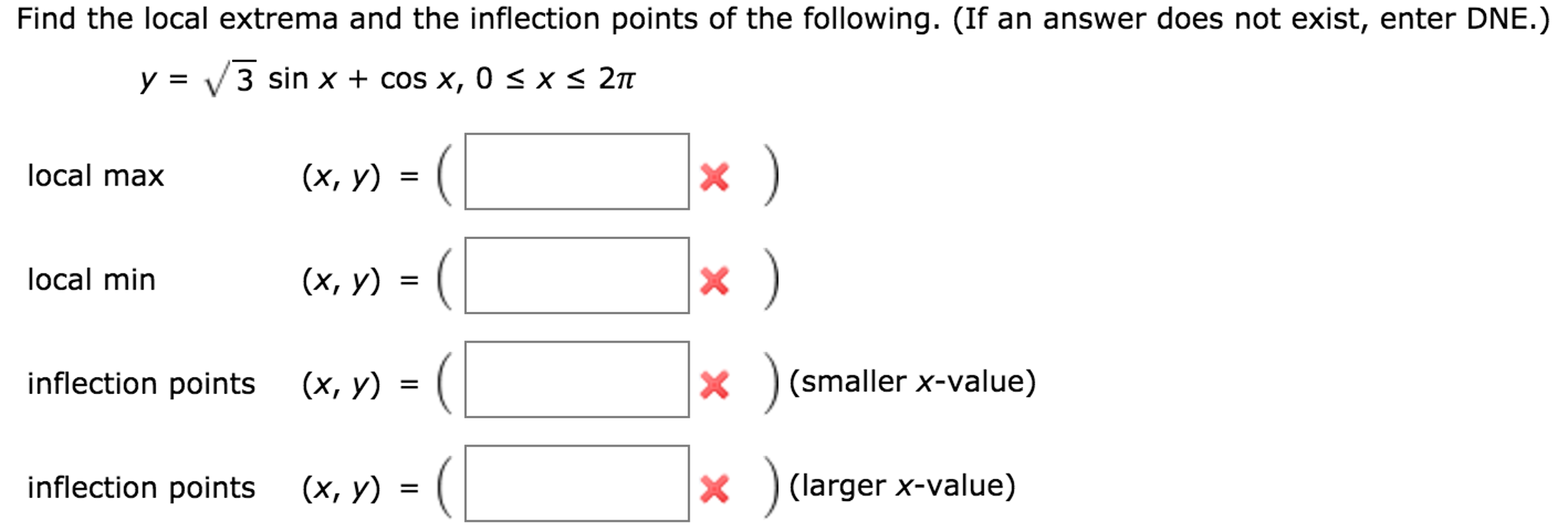 Solved Find the local extrema and the inflection points of | Chegg.com