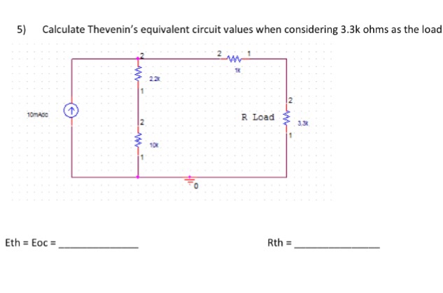 Solved Calculate Thevenin's equivalent circuit values when | Chegg.com