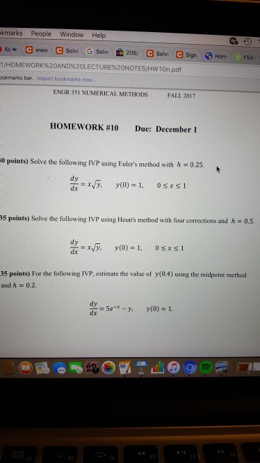Solved 1) Solve the following question IVP using Eurler's | Chegg.com