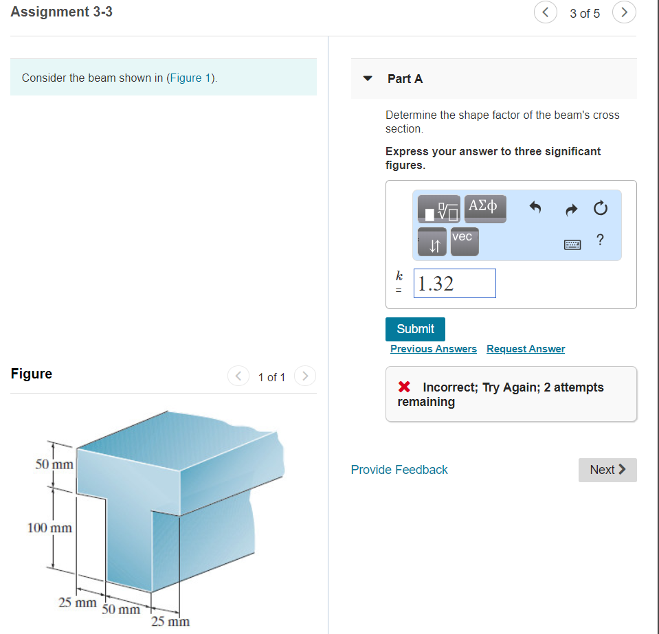 Solved Assignment 3-3 3 of 5 Consider the beam shown in | Chegg.com