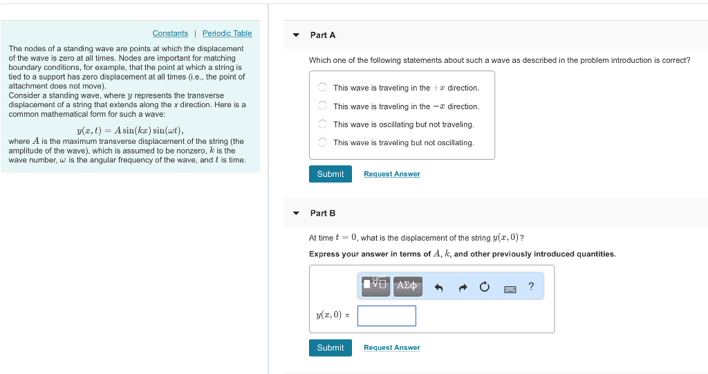 Solved Constants | Periodic Table Part A The nodes of a | Chegg.com