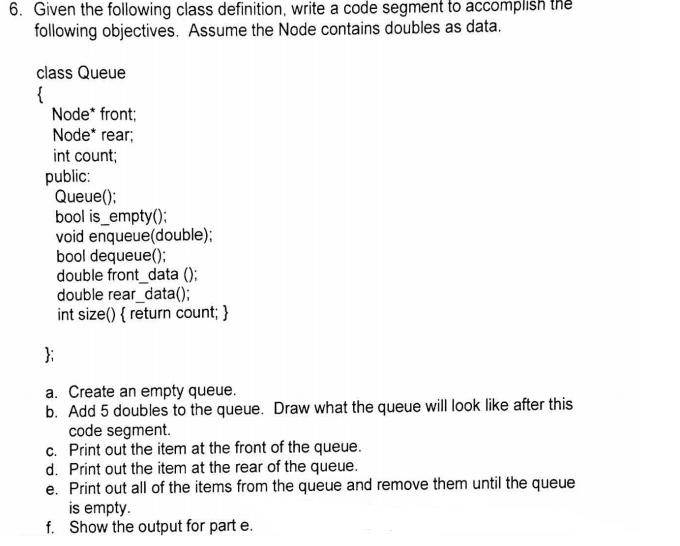 Solved C++ Question, Please provide clear handwriting! | Chegg.com