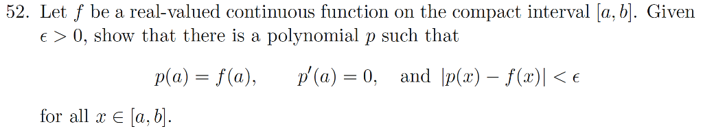 Let f be a real-valued continuous function on the | Chegg.com
