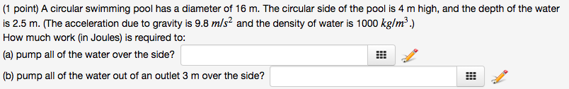 Solved A circular swimming pool has a diameter of 16 m. The | Chegg.com