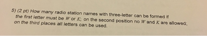 Solved How many radio station names with three-letter can be | Chegg.com