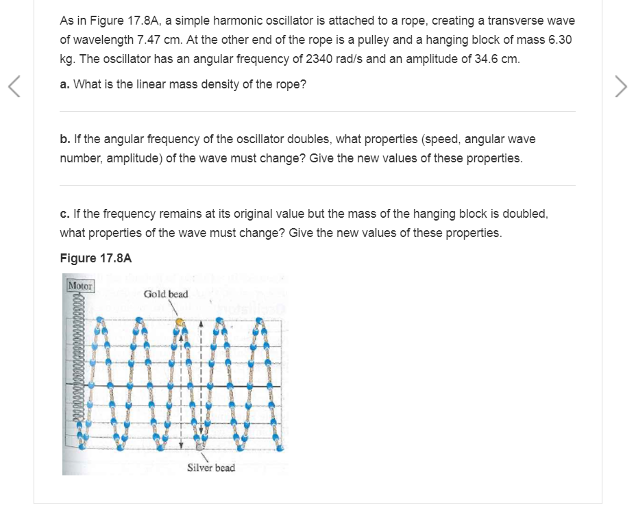 Solved As in Figure 17.8A, a simple harmonic oscillator is | Chegg.com