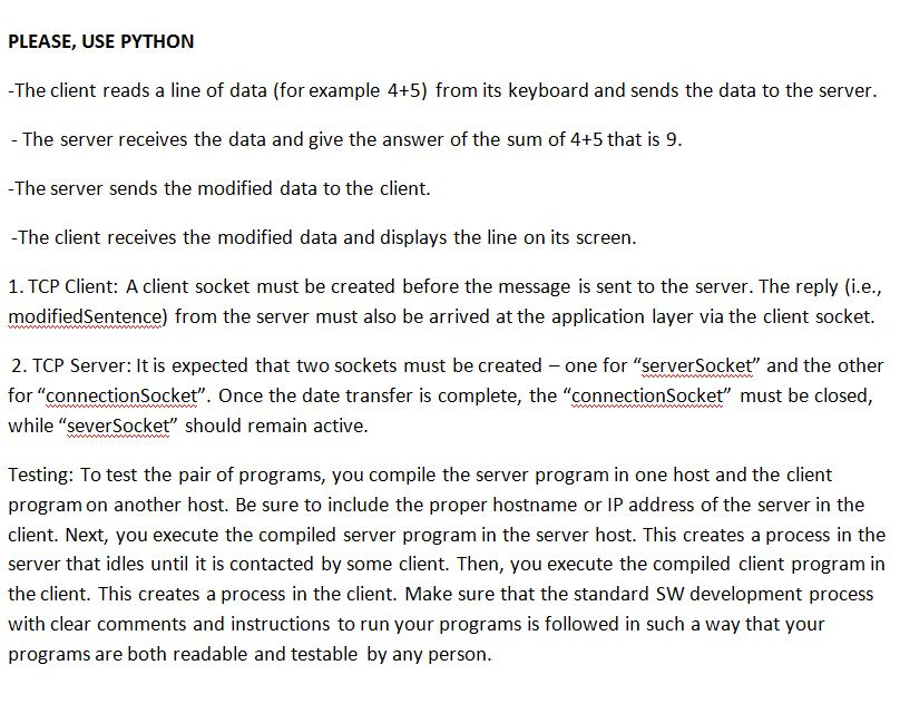 Solved The client reads a line of data (for example 4+5) | Chegg.com