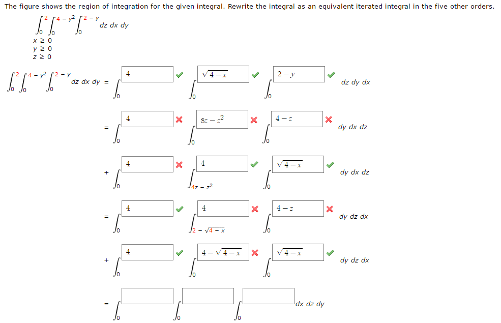 Solved Rewrite the integral as an equivalent iterate integra | Chegg.com