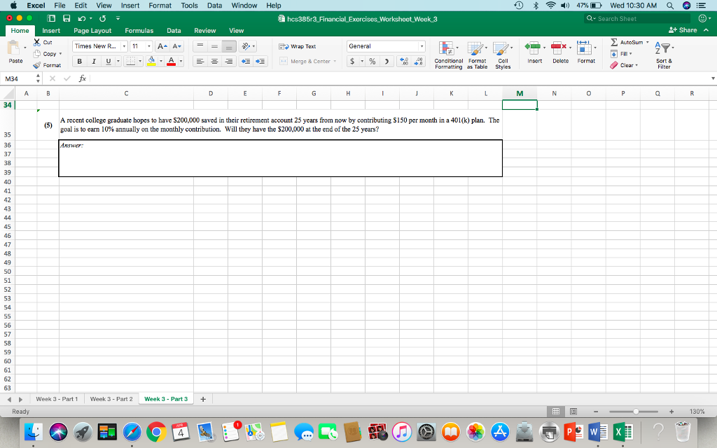 Solved Excel File Edit View Insert Format Tools Data Window 4494