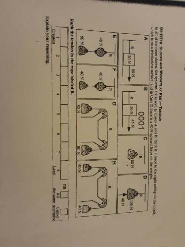 Solved B3-RT18: BLOCKS AND WEIGHTS AT ReST-TENSION In all of | Chegg.com