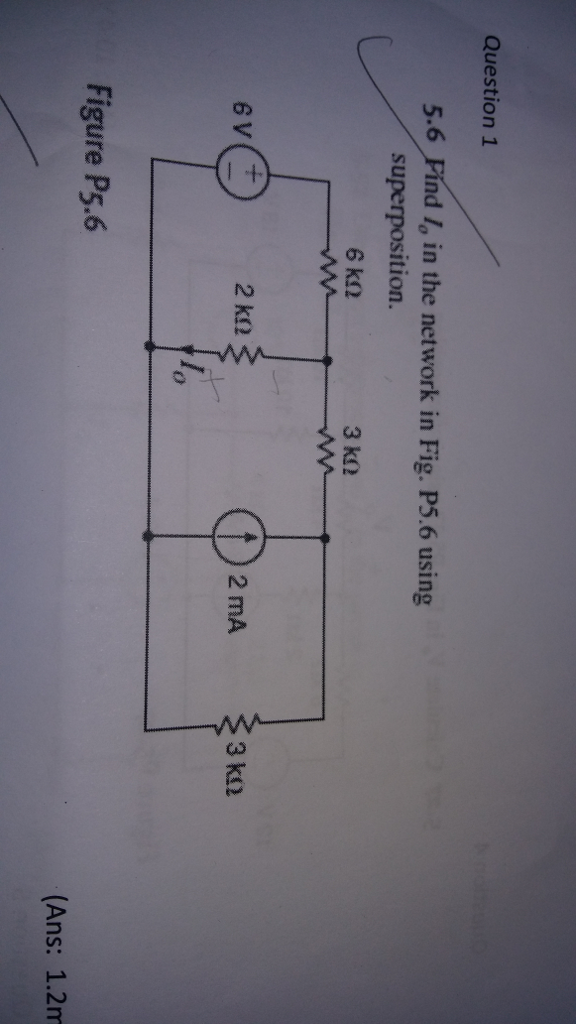 Solved Find I_o in the network in Fig. P5.6 using | Chegg.com