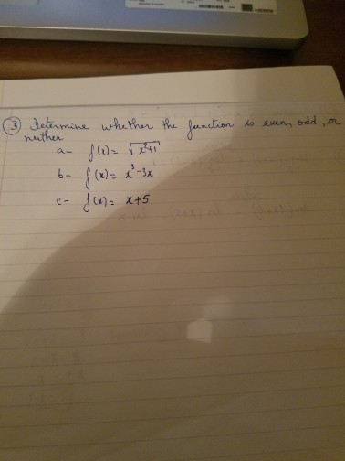 Solved Determine whether the function is even, odd, or | Chegg.com
