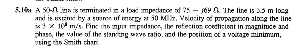 Solved A 50-Ohm line is terminated in a load impedance of 75 | Chegg.com
