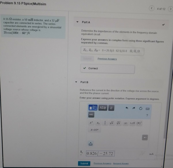 Solved Problem 9.15 PSpice Multisim 4 of 12 A 55 ? resistor, | Chegg.com