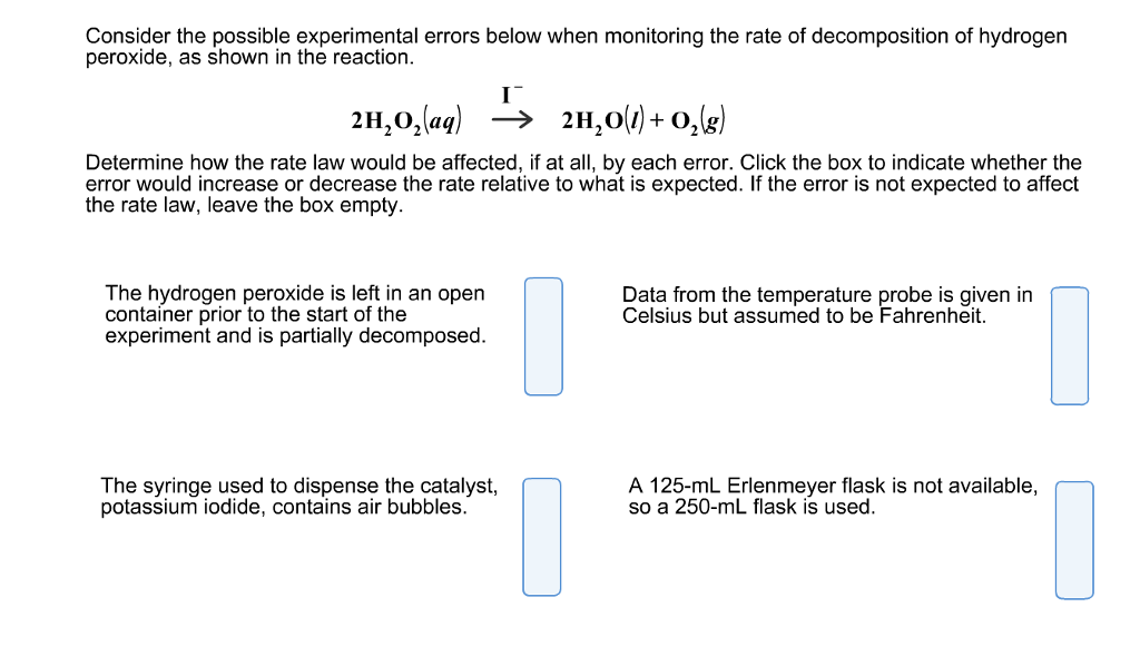 Solved Consider the possible experimental errors below when | Chegg.com Solved Consider the possible experimental errors below when | Chegg.com
