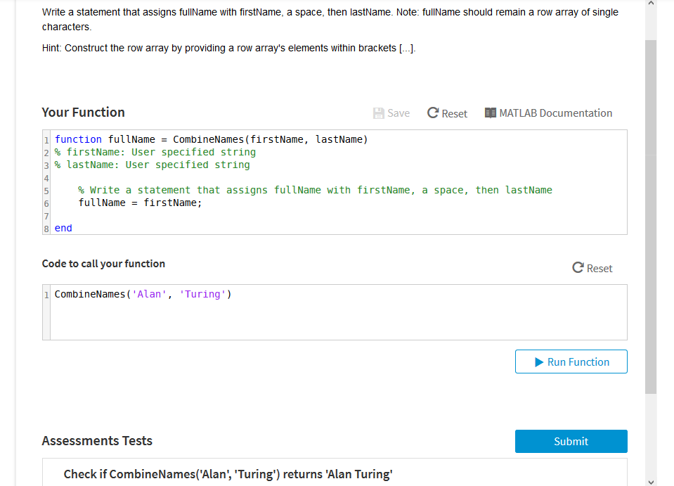 Solved Write a statement that assigns fullName with | Chegg.com