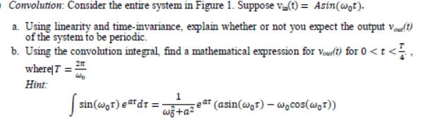 Solved Convolution. Consider the entire system in Figure 1. | Chegg.com
