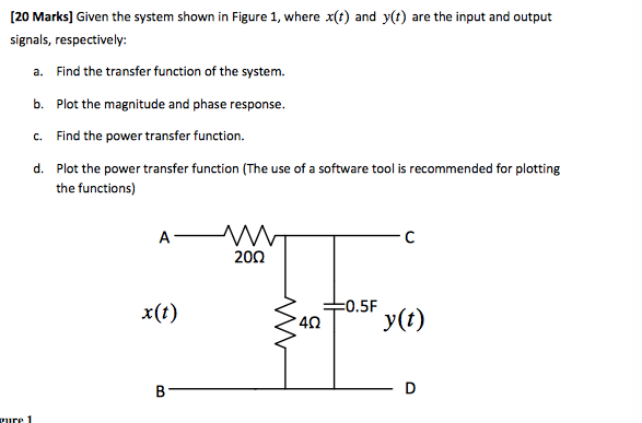 Solved Given the system shown in Figure 1, where x t and y t | Chegg.com