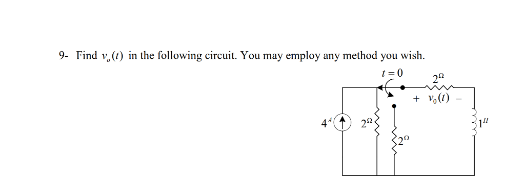 Solved 7- In the following circuit find io(t) 16 6 V 1" 8- | Chegg.com