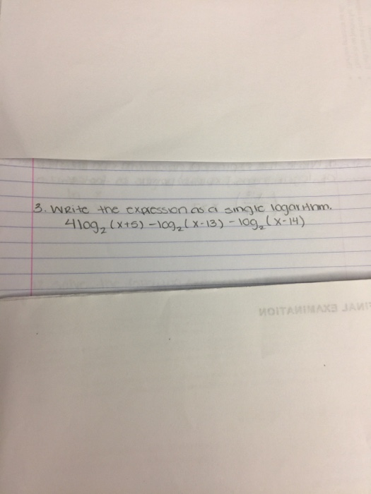 Solved Write The Expression As A Single Logarithm 4log2 X 3666