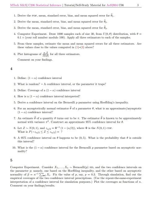 Solved MTech M&S C208 Statistical Inference | | Chegg.com
