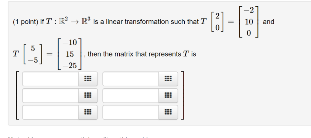 Solved If T: R^2 rightarrow R^3 is a linear transformation | Chegg.com