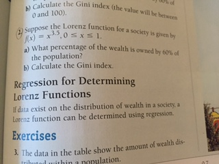 Solved Suppose the Lorenz function for a society is given by | Chegg.com