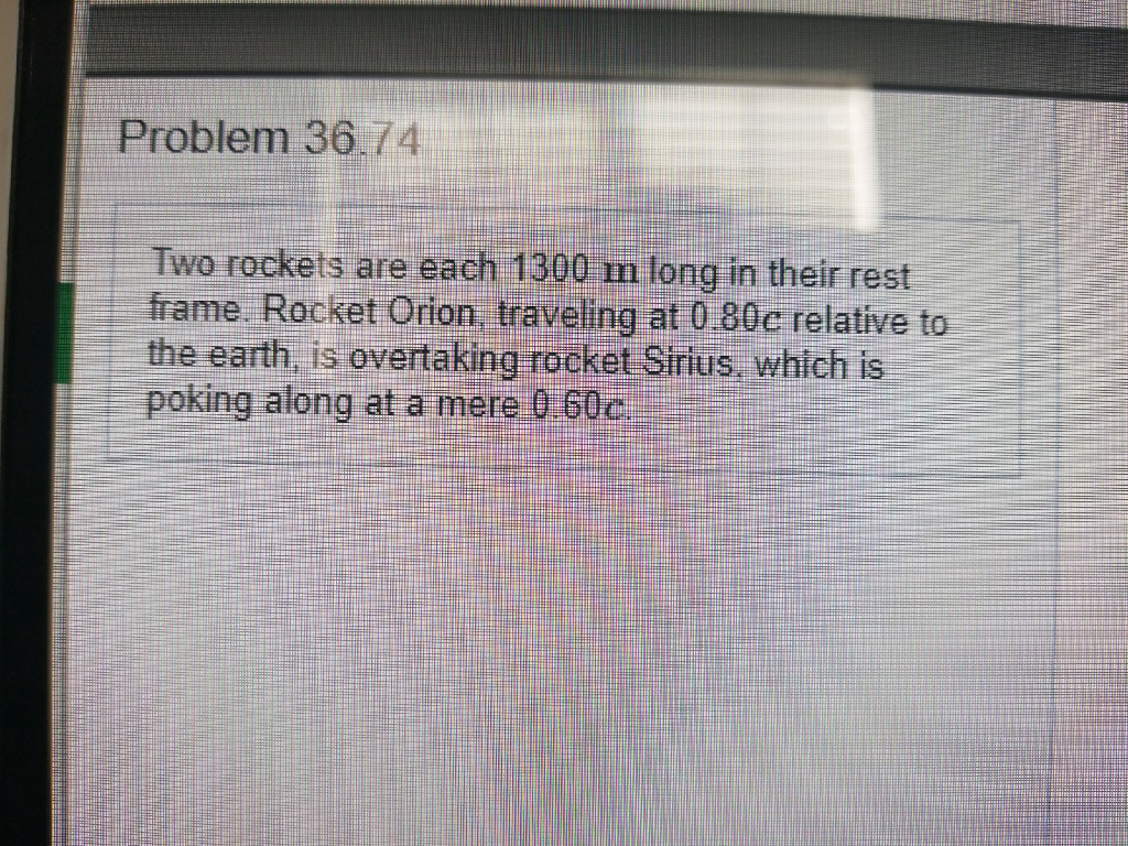 Solved Problem 36.74 Two rockets are each frame Rocket | Chegg.com