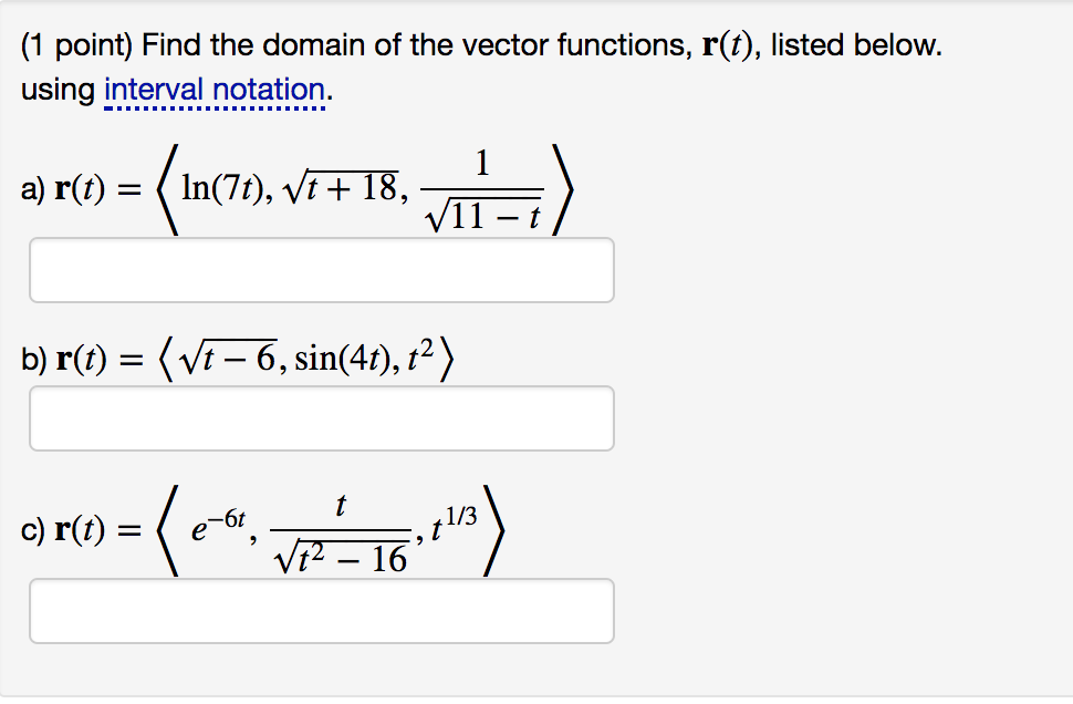 Solved (1 point) Find a vector function that represents the | Chegg.com