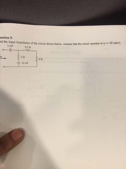 Solved Find the input impedance of the circuit shown below. | Chegg.com