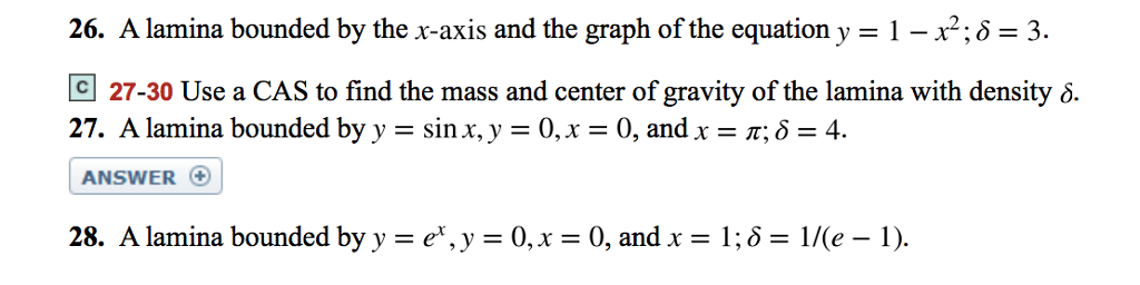 Solved 26. A lamina bounded by the x-axis and the graph of | Chegg.com