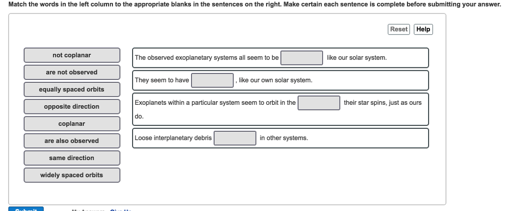Solved Match the words in the left column to the appropriate | Chegg.com