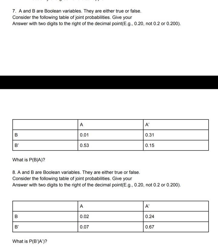 Solved 5. A and B are Boolean variables. They are either | Chegg.com