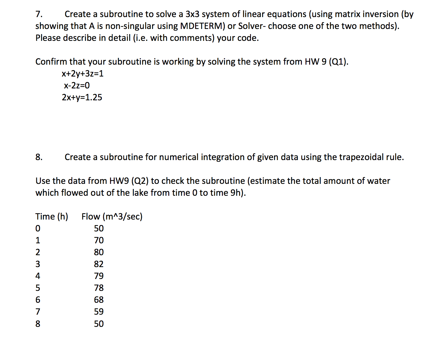 Solved Create A Subroutine To Solve A 3 Times 3 System Of