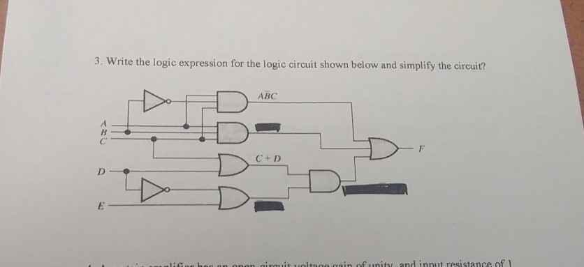 Solved 3. Write the logic expression for the logic circuit | Chegg.com