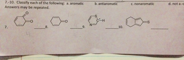 Solved Classify each of the following: aromatic | Chegg.com