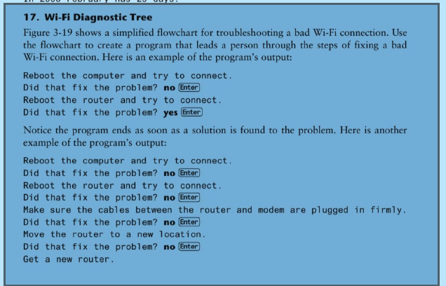 Solved 17. Wi-Fi Diagnostic Tree Figure 3-19 shows a | Chegg.com Solved 17. Wi-Fi Diagnostic Tree Figure 3-19 shows a | Chegg.com