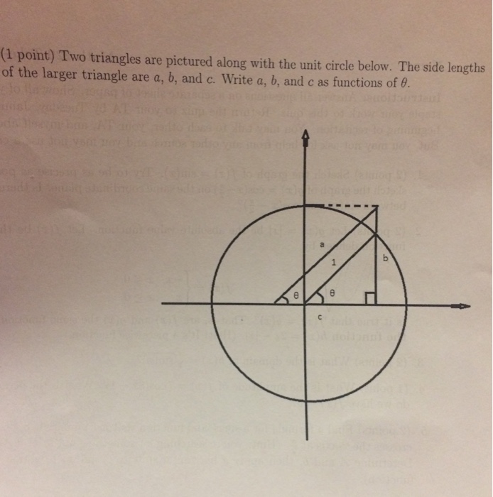 Solved Two triangles are pictured along with the unit circle | Chegg.com
