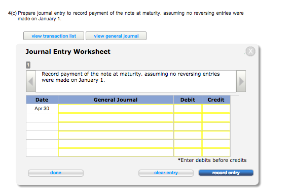 Solved Prepare journal entry to record issuance of the note | Chegg.com