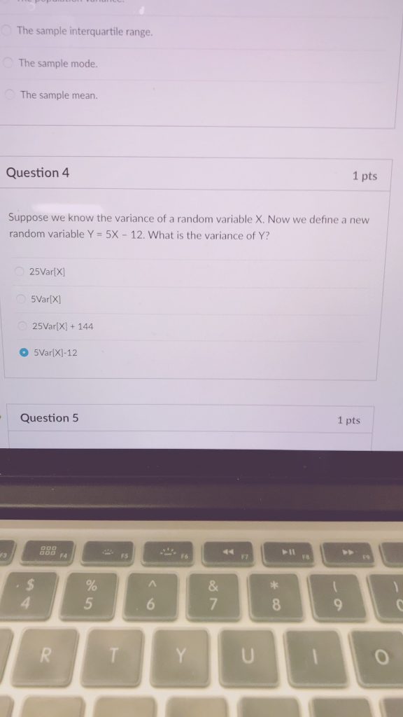 Solved The sample interquartile range. The sample mode The | Chegg.com