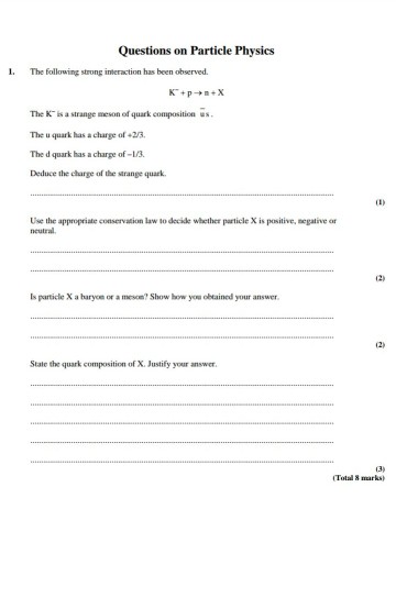 Solved Questions on Particle Physics 1. The following strong | Chegg.com