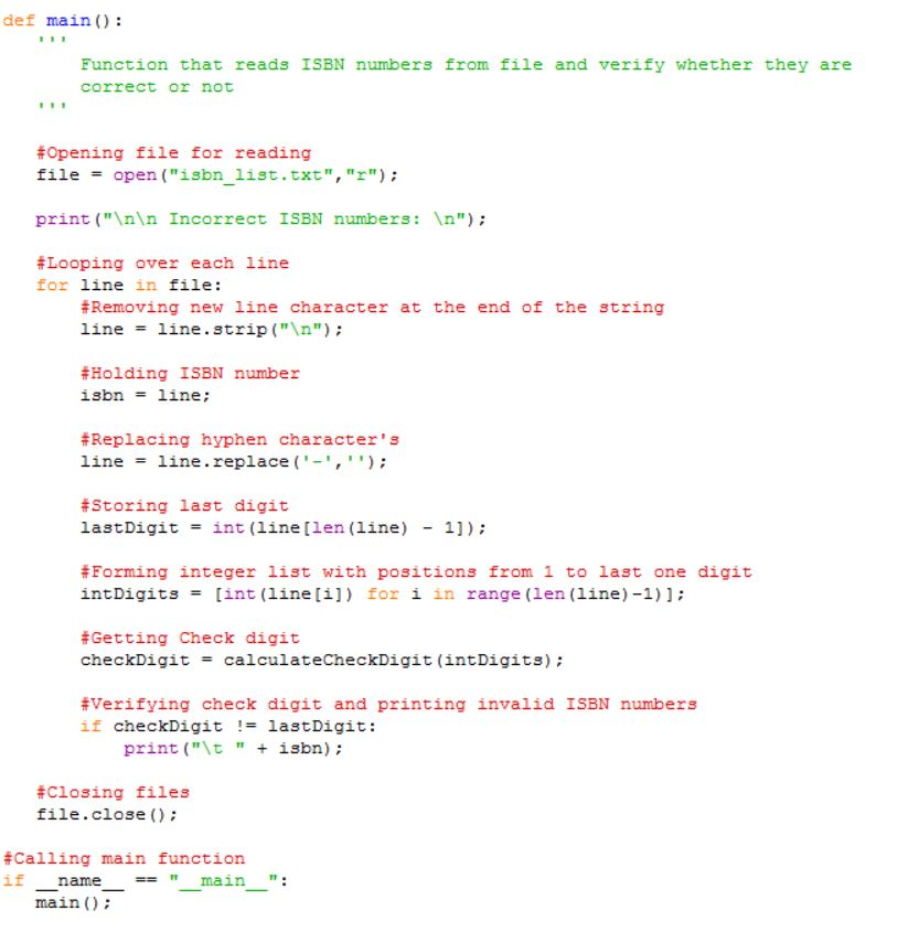 Solved Valid ISBN? (In python) picture from | Chegg.com