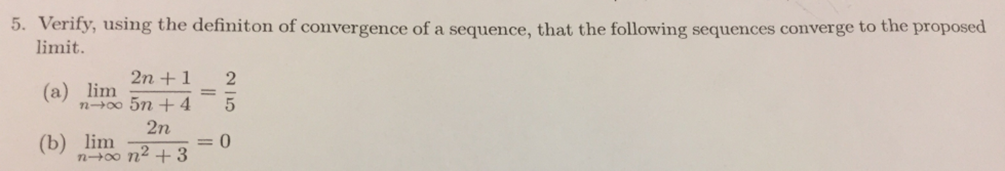 Solved Verify, using the definiton of convergence of a | Chegg.com