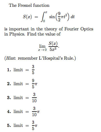 Solved The Fresnel function S(x) = integral 0 to x sin (9/2 | Chegg.com