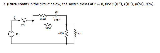 Solved In the circuit below, the switch closes at t = 0, | Chegg.com