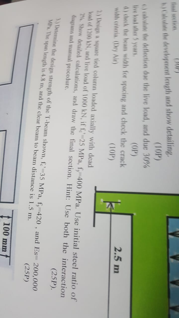 Solved final section Calculate the development length and | Chegg.com