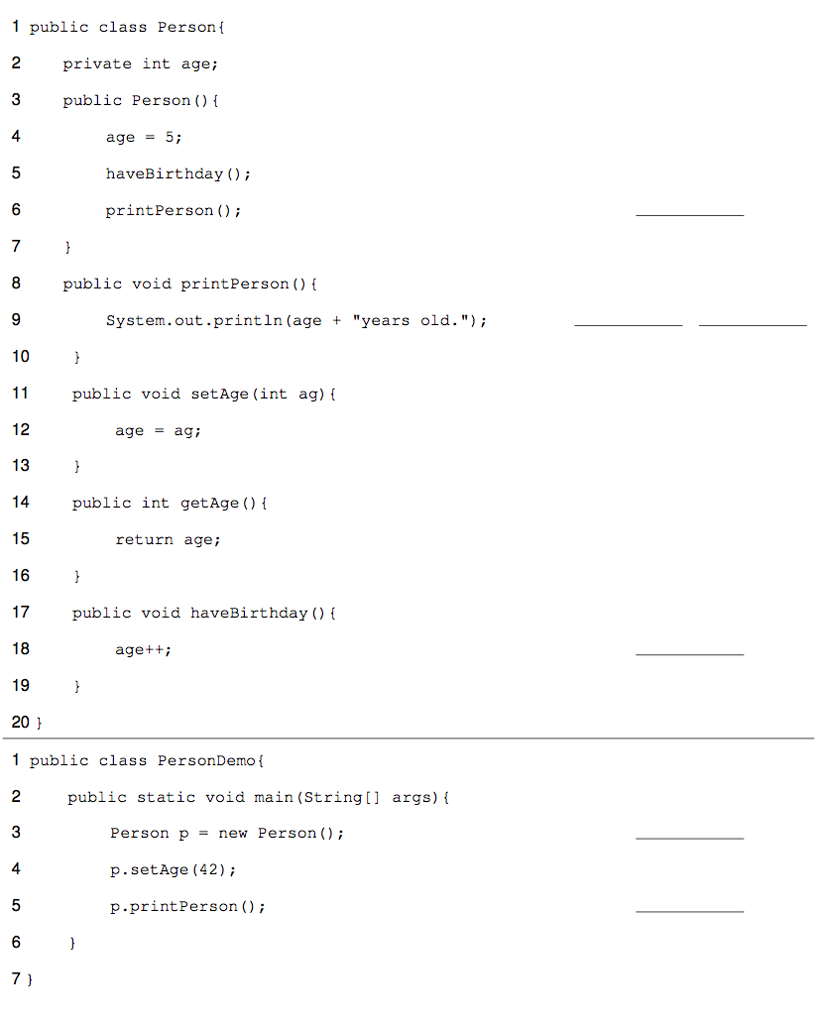 Solved 1 public class Person[ private int age; public Person | Chegg.com
