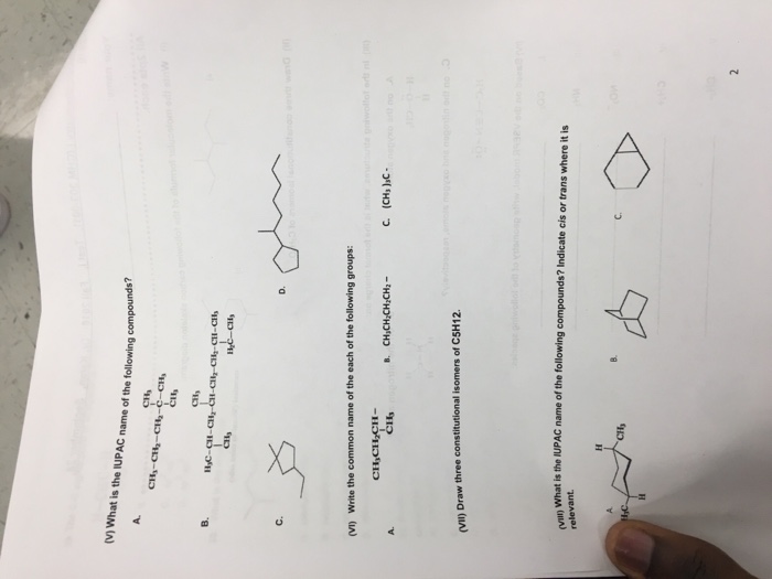 Solved What is the IUPAC name of the following compounds? | Chegg.com
